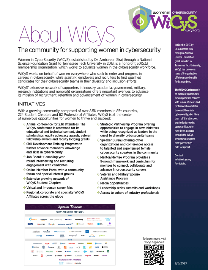 Flyers | WiCyS - Women in Cybersecurity