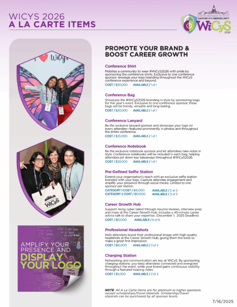 WiCyS 2026 Sponsorship | WiCyS - Women in Cybersecurity