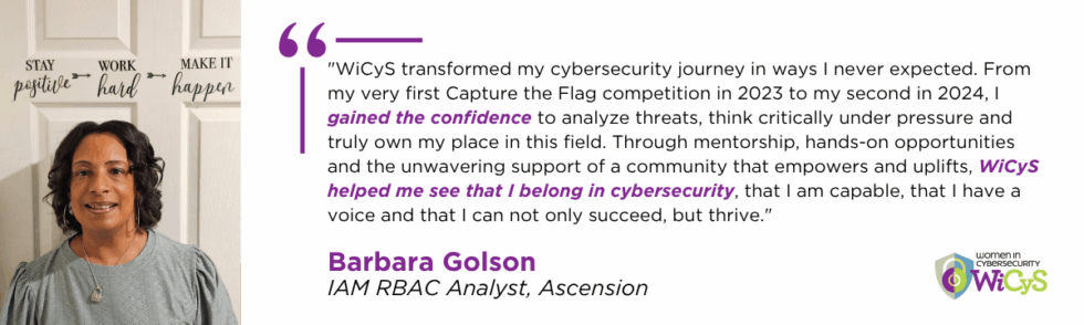 WiCyS Stories: Barbara Golson’s Journey to Belonging in Cybersecurity ...