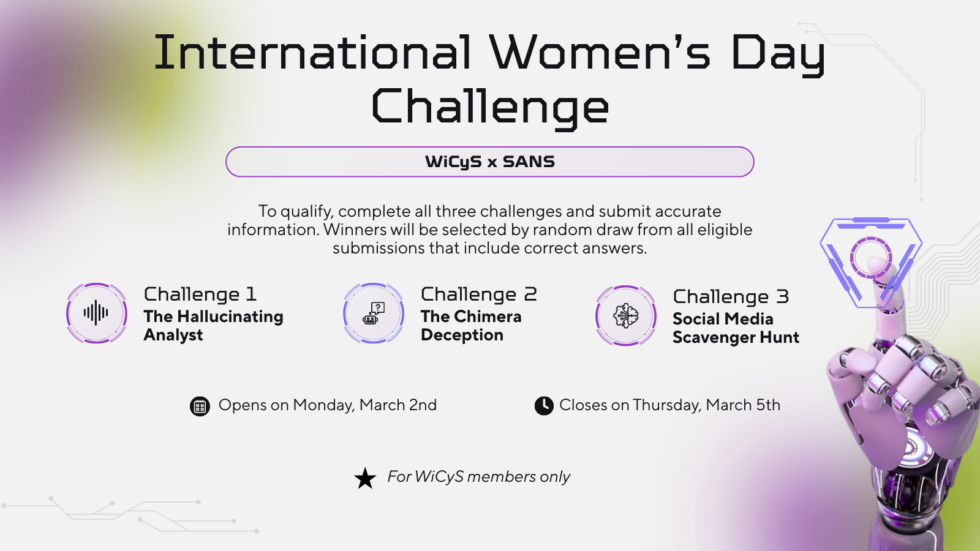 WiCyS | SANS International Women’s Day Social Media Challenge | WiCyS ...